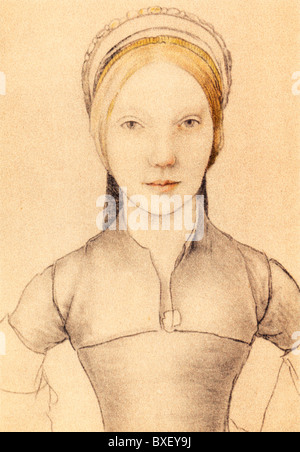 Portrait of Anne Boleyn, sketch by Hans Holbein Stock Photo - Alamy