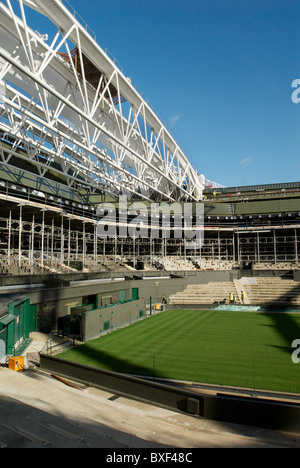 Trusses for the new Centre Court roof arranged ready for installation ...