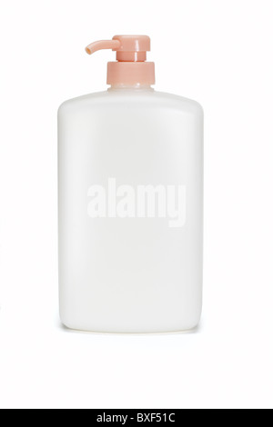 Plastic Bottle with liquid soap on a blue background stock photo Stock ...