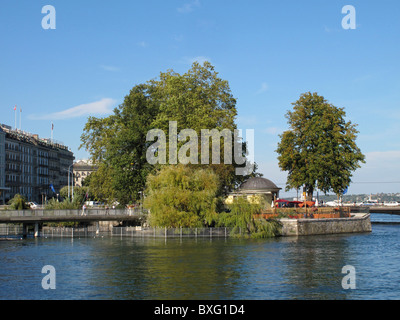 Rousseau island, Geneva, Switzerland Stock Photo - Alamy