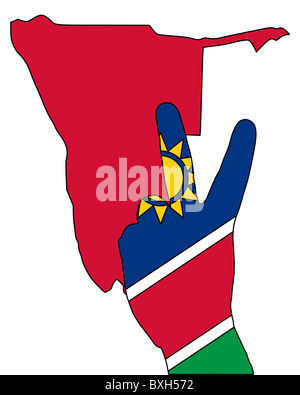 namibia flag hand signal sign language success victory win sign signal ...