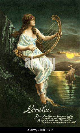 The legendary Loreley Rock at the river Rhine Stock Photo - Alamy