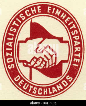 Party flag of the Socialist Unity Party of Germany SED of the German ...