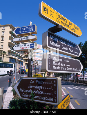 Road signs, Monte Carlo, Monaco Stock Photo - Alamy