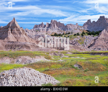 Cedar Pass, Badlands National Park. Overlook of Badlands landscape at ...