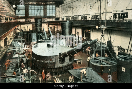 Steel production, Krupp factory, Essen, Germany, World War I, 1917 ...