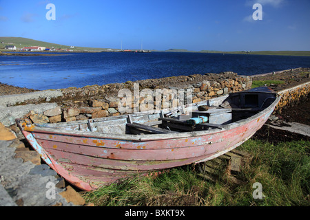Baltasound harbour, Unst Stock Photo - Alamy