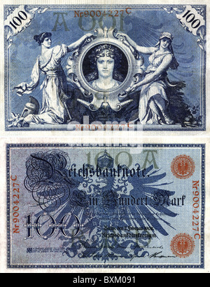reich 100 deutschmark note 1908 german germany deustch deutschland cash ...
