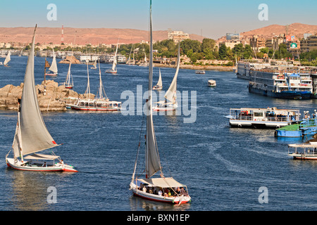 Faluka on the Nile River, Aswan, Egypt Stock Photo - Alamy
