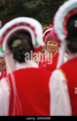 Bai women in traditional costume Dali Yunnan Province China Stock Photo ...