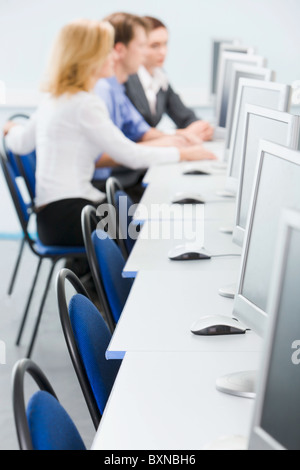 computer training room in university. lab classroom in college Stock ...