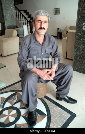 Portrait of a middle aged Kurdish man with a moustache in the city of ...