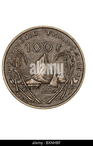 French Polynesia - 100 Franc coin Stock Photo - Alamy