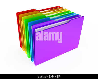 Folders on white background Stock Photo - Alamy