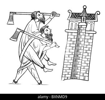 The manuscript illustration of Irishmen, from the Royal MS 13 B VIII ...