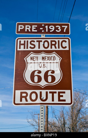 Pre-1937 historic route 66 sign in Santa Fe, New Mexico, USA Stock ...