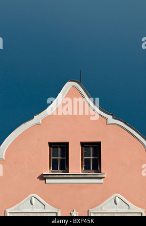 Detail of curved Baroque house gable in Stramberk, Czech Republic Stock ...