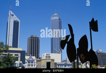 Downtown Perth And Sculpture From Northbridge Stock Photo - Alamy