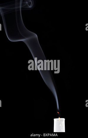 Close up of a burnt out candle isolated on a gray background Stock ...
