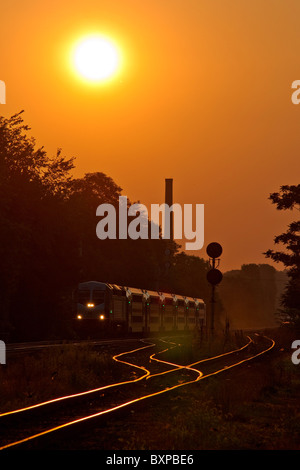 New Jersey Transit commuter train at dawn in Bound Brook, New Jersey ...