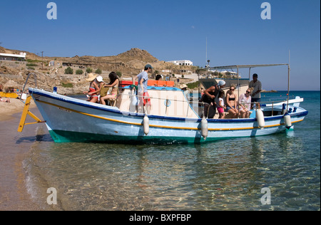 Traditional Greek caique on Mykonos island, Greece Stock Photo - Alamy