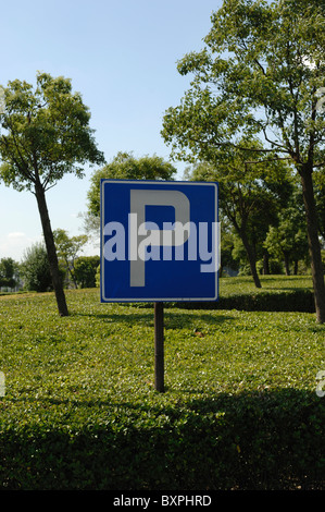 A car park sign in a car park in Yangzhou Jiangsu Province of China ...