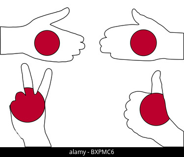 Japan hand signal Stock Photo - Alamy