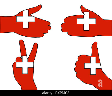 Switzerland hand signal Stock Photo - Alamy