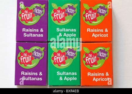 mini box of the Fruit Factory Raisins & Sultanas Stock Photo - Alamy