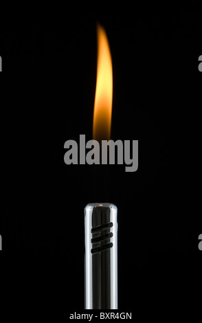 Close up view of a gas fire pit at the Atashgah Zoroastrian Fire Temple ...