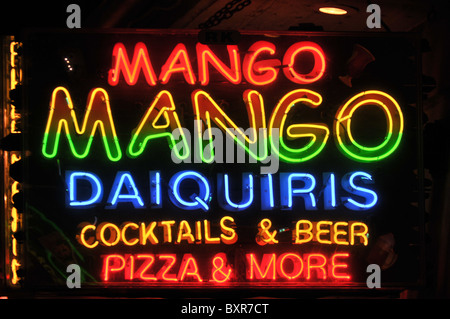 A neon Cocktails & Bourbon sign Stock Photo - Alamy
