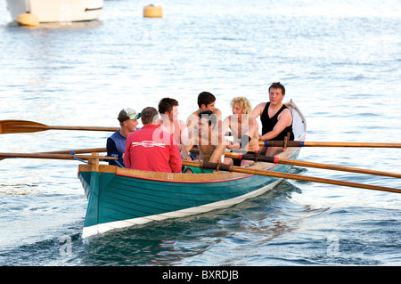 Pilot Gig racing boats, St Mary's Harbour, Isles of Scilly uk Stock ...