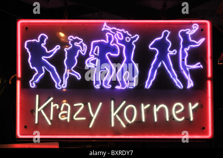 Sign for the Krazy Korner Night Club and Bar on Bourbon St New Orleans ...