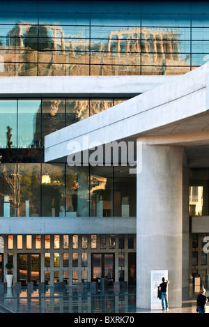 The Parthenon and Acropolis reflected in the windows of the new ...