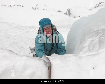 A climber on The Devil's Appendix, Cwm Idwal, Snowdonia Stock Photo - Alamy