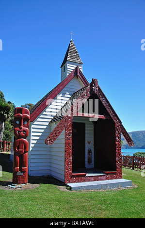 Maori church at Onuku, near Akaroa, New Zealand Stock Photo - Alamy