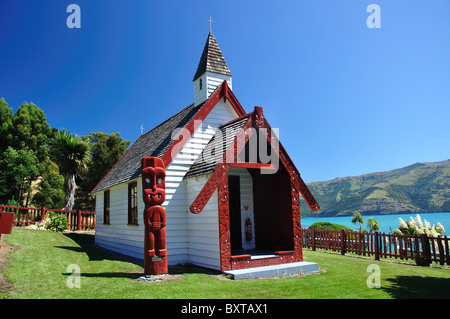 Maori church at Onuku, near Akaroa, New Zealand Stock Photo - Alamy