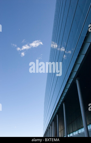 Repetition of patterns and lines on modern building cladding, Liverpool ...