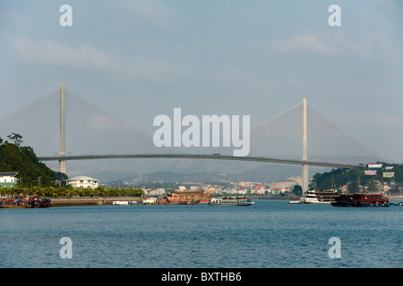 Suspension bridge, Halong City, Halong Bay, Vietnam Stock Photo - Alamy