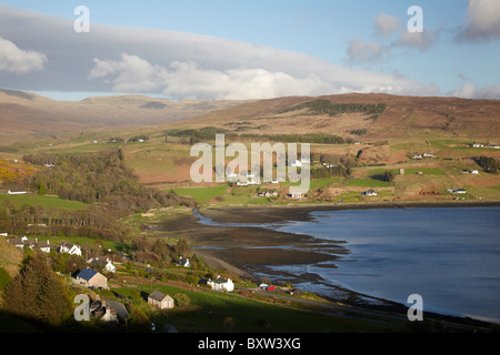 Village of Uig at the Uig Bay, Trotternish peninsula, Isle of Skye ...