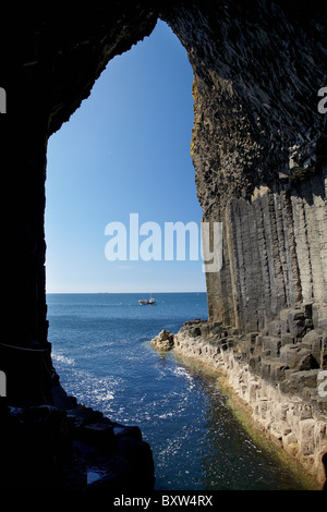 Staffa island off the coast of the Isle of Mull, Scotland Stock Photo ...