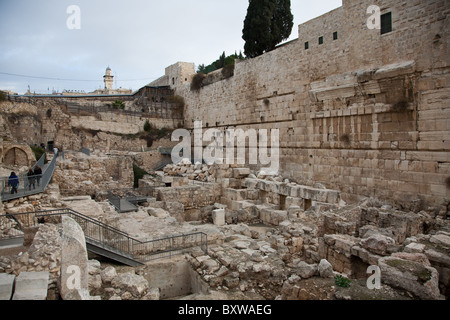 Israel Jerusalem Archaeological Park the Ophel area at the foot of the ...