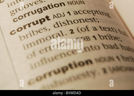 A detailed photo illustration of the Corrupt word description in an ...