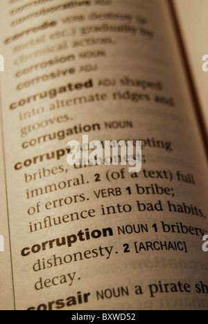 A detailed photo illustration of the Corrupt word description in an ...