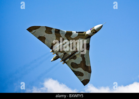 Vulcan delta wing bomber aircraft on static display on the runway at ...
