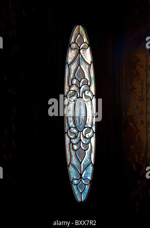 Stained glass window panel entrance of Mercado Central de Atarazanas ...