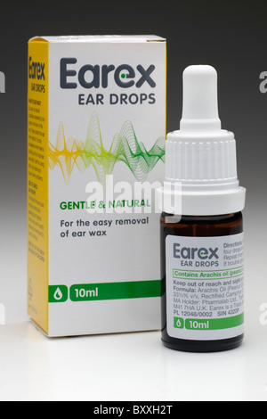 10 ml bottle of Earex camphor ear drops Stock Photo - Alamy