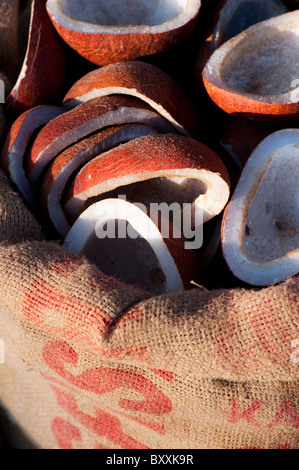 Pile of coconuts in the food market of India Stock Photo - Alamy