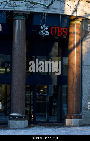 Switzerland: The UBS Bank branch in Baden City in canton Aargau Stock ...