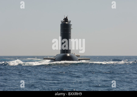 Spanish navy submarine arrives at the port of Cartagena. Spain. 26/8 ...